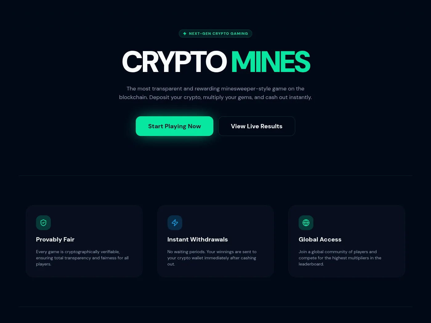 Crypto Mines Game Hub