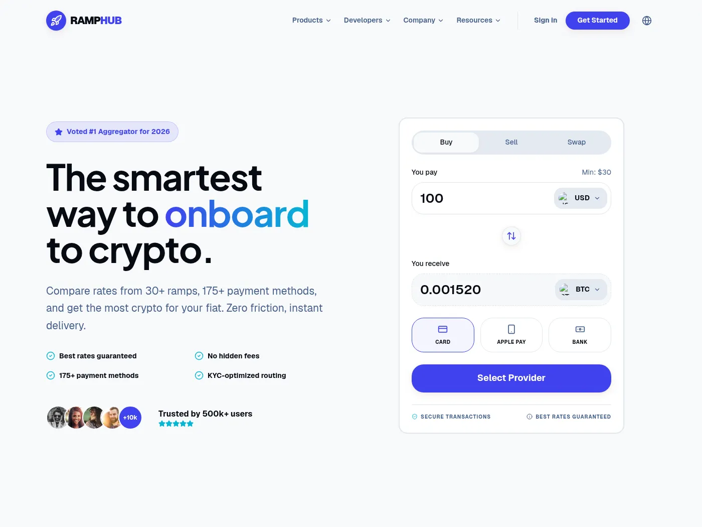 Crypto Onramp Hub