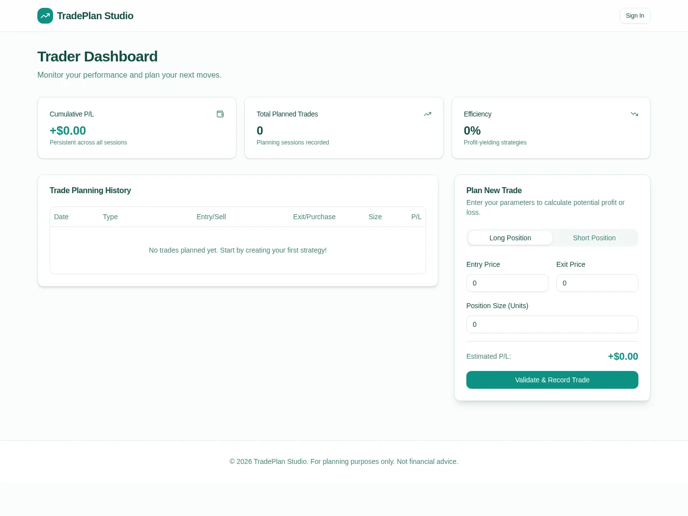 Crypto Trade Plan Studio