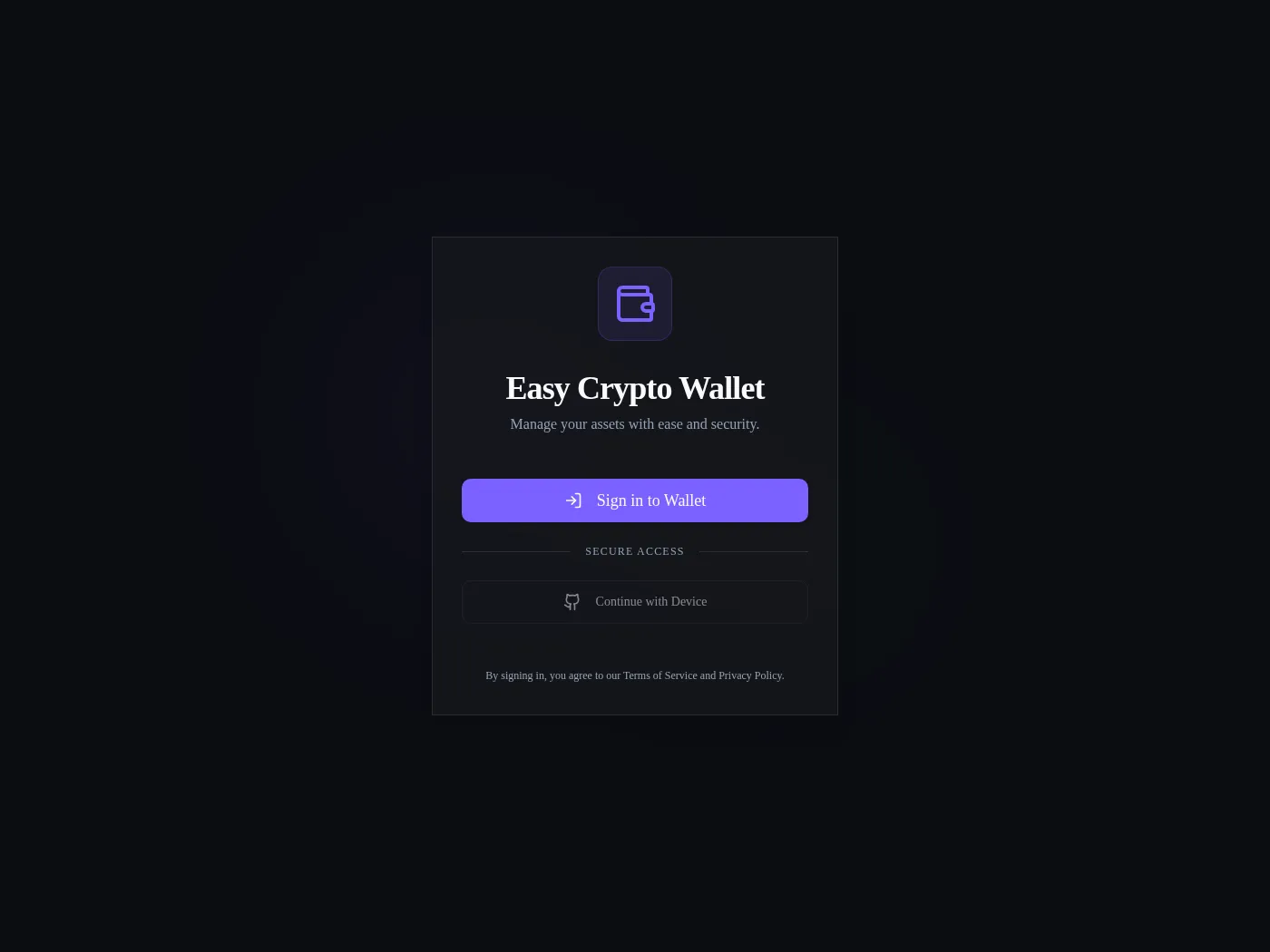 Easy Crypto Wallet