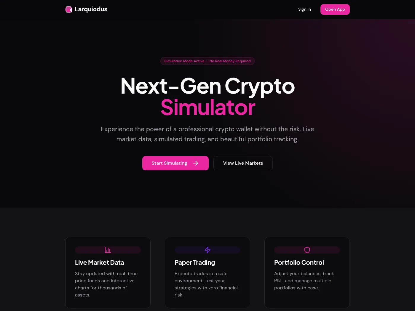 Larquiodus Crypto Simulator