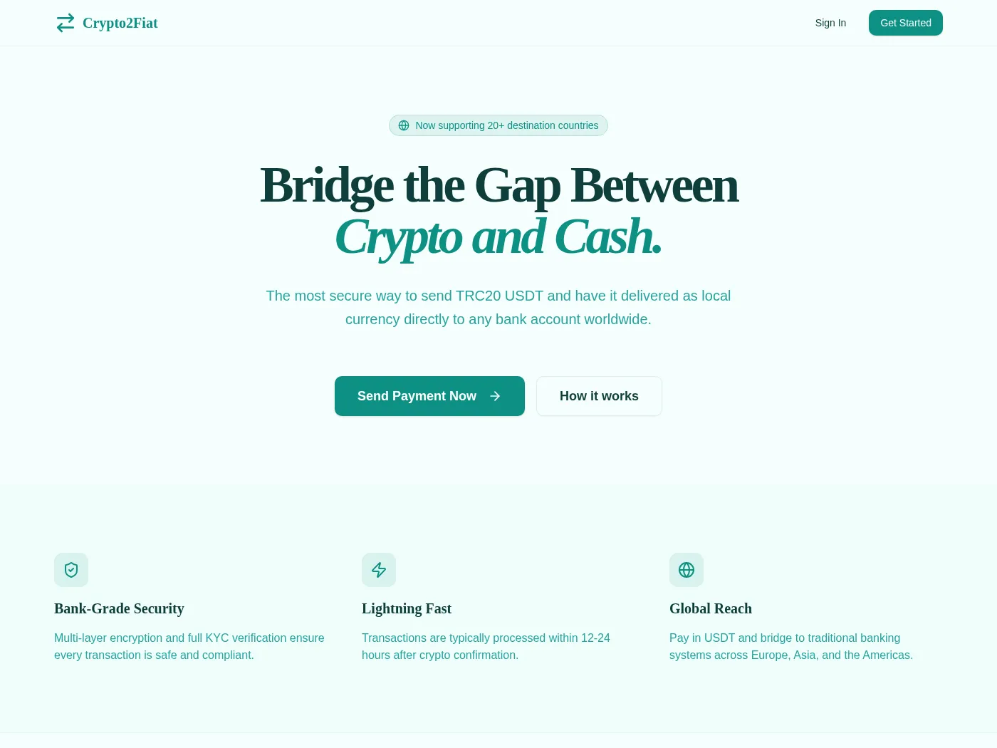 Crypto2Fiat Bridge