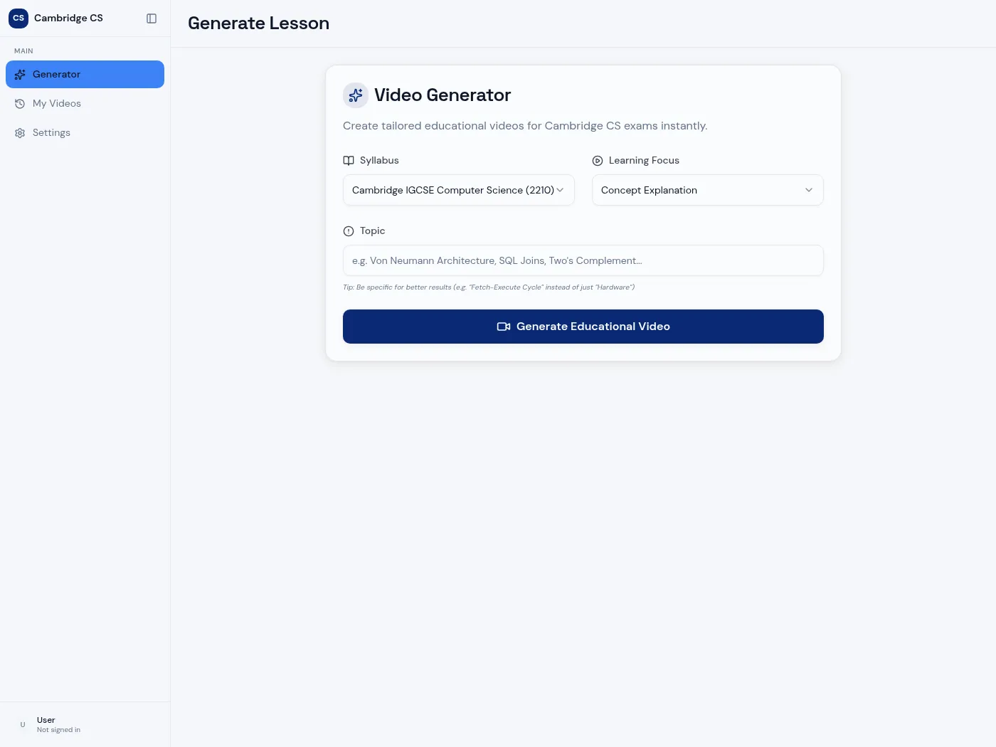 CS Video Generator