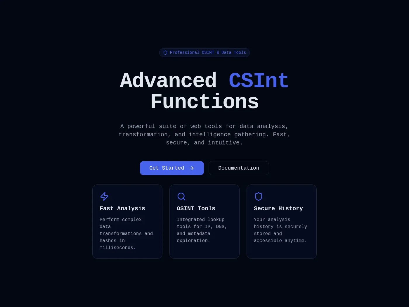 CSInt Functions Tool