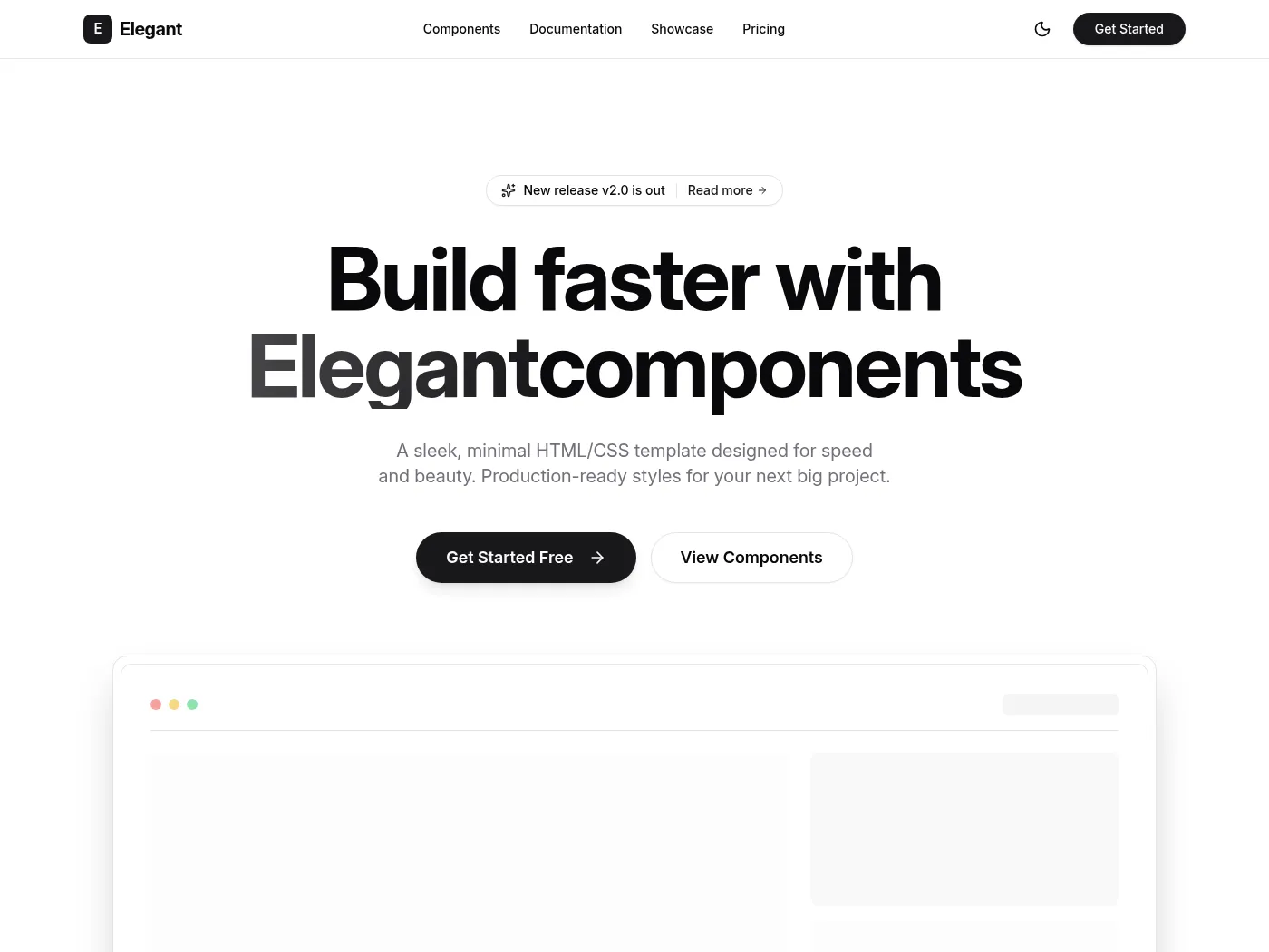 Elegant CSS Template