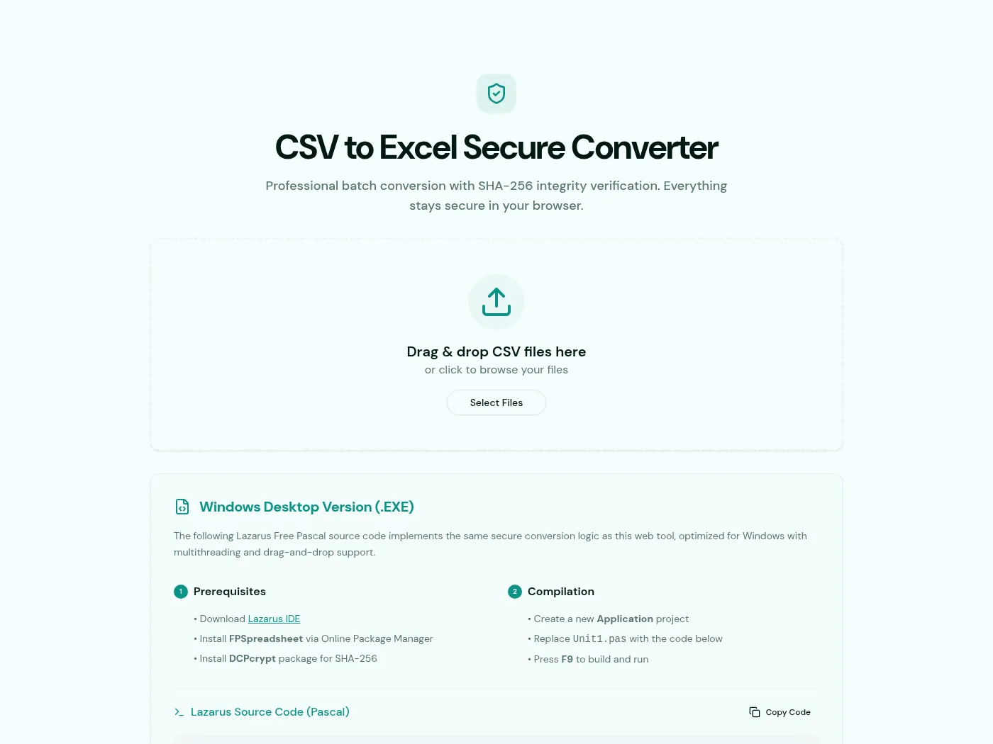 CSV to Excel Secure Converter