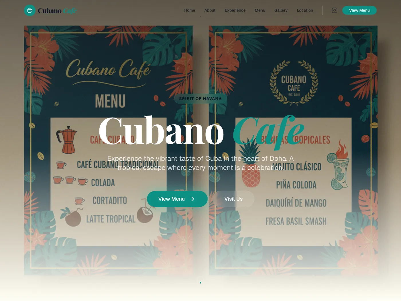 Cubano Cafe Lounge Site