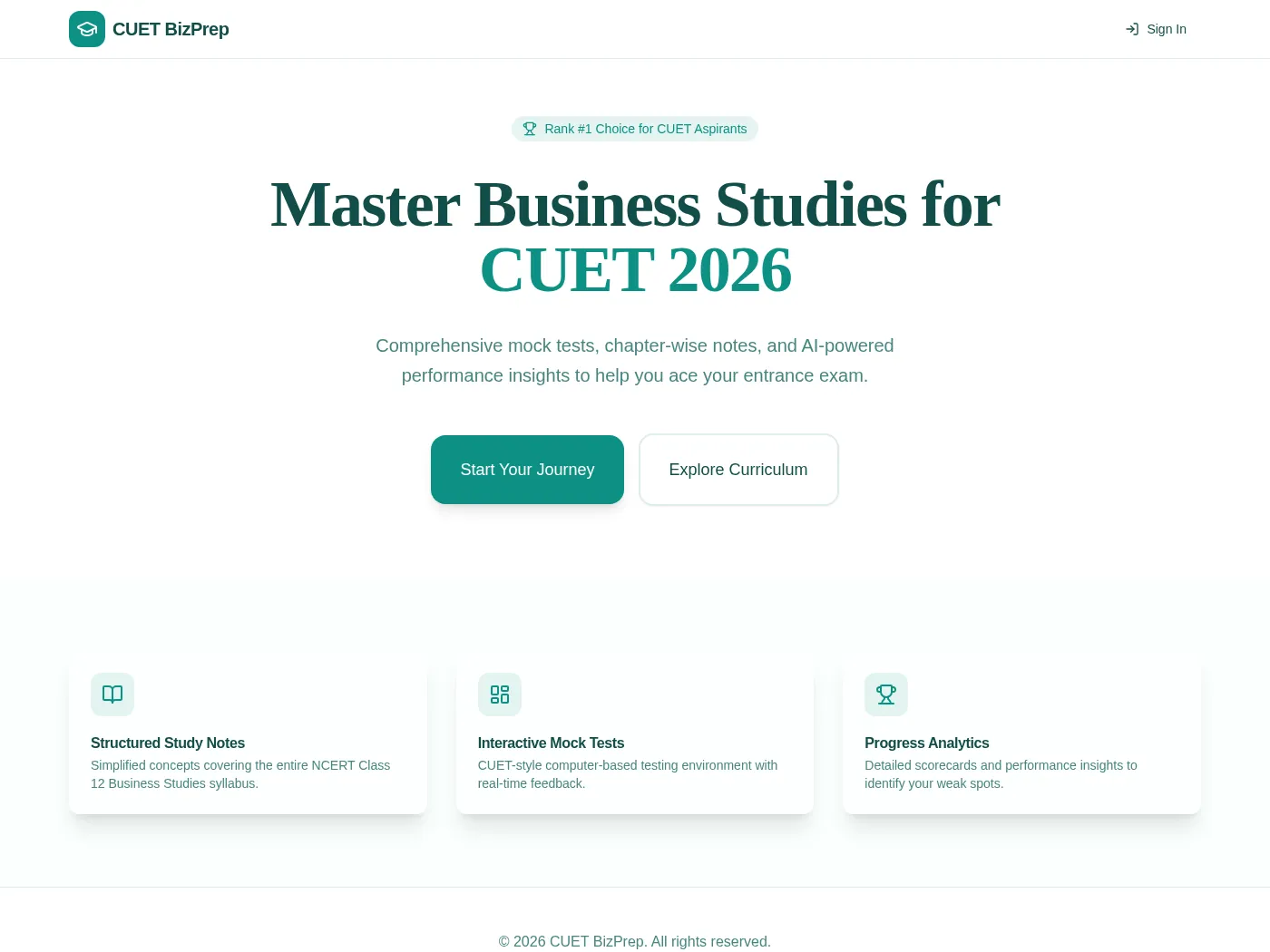 CUET Business Prep App