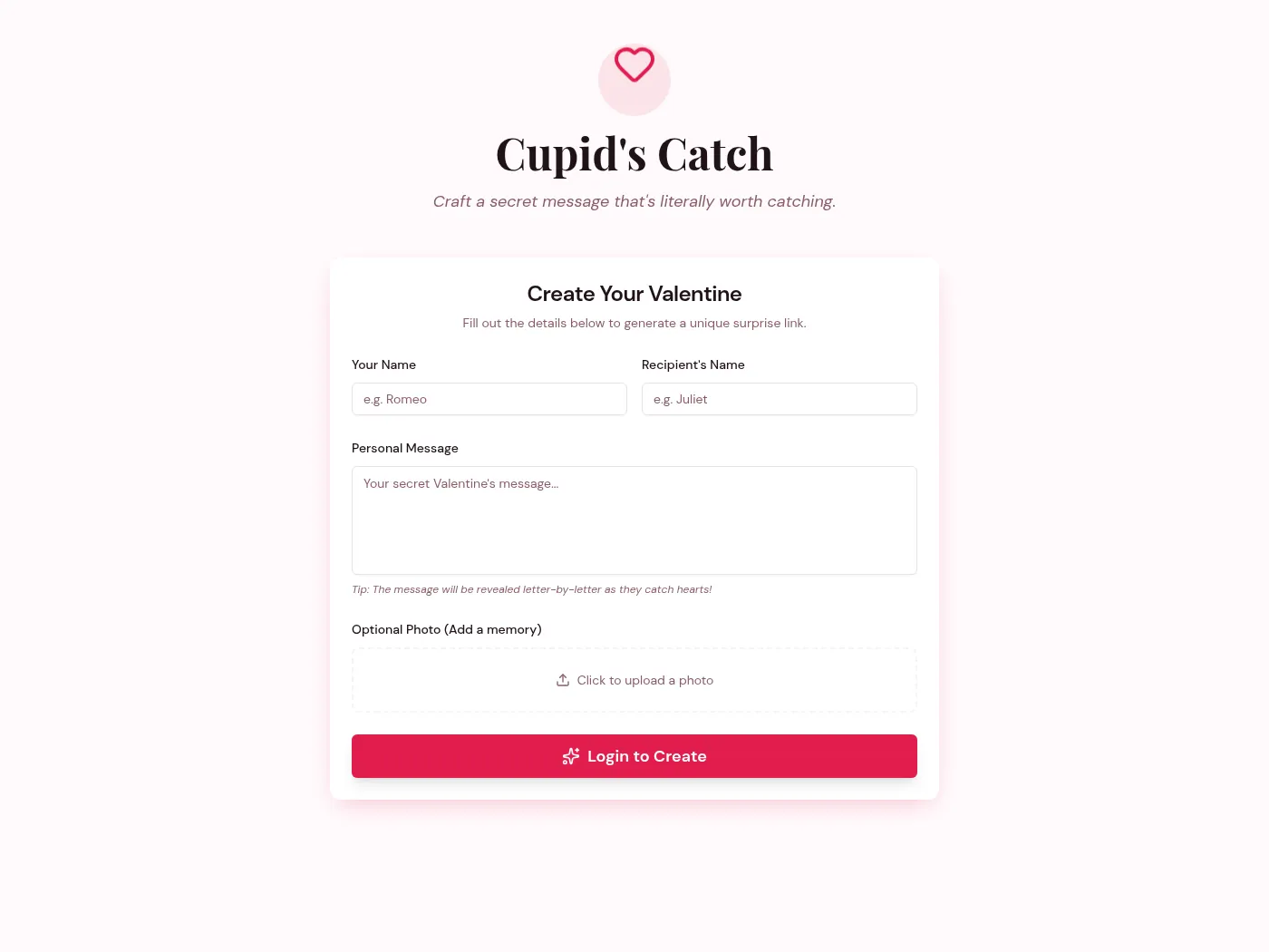 Cupid’s Catch Web App