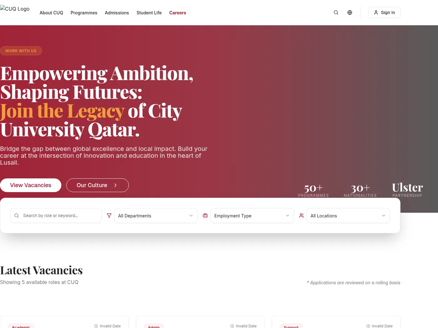 CUQ Careers Portal
