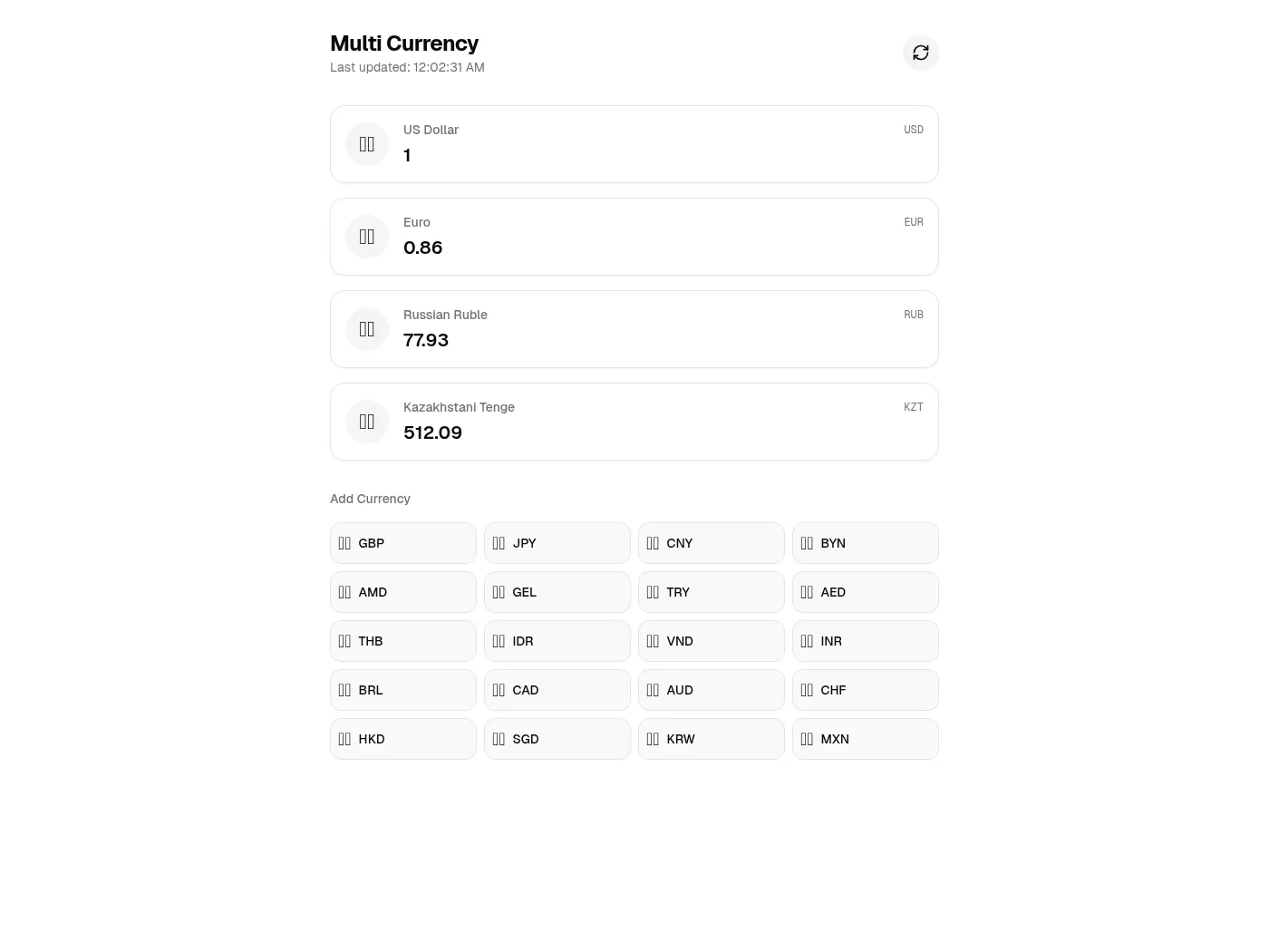 Multi Currency Converter