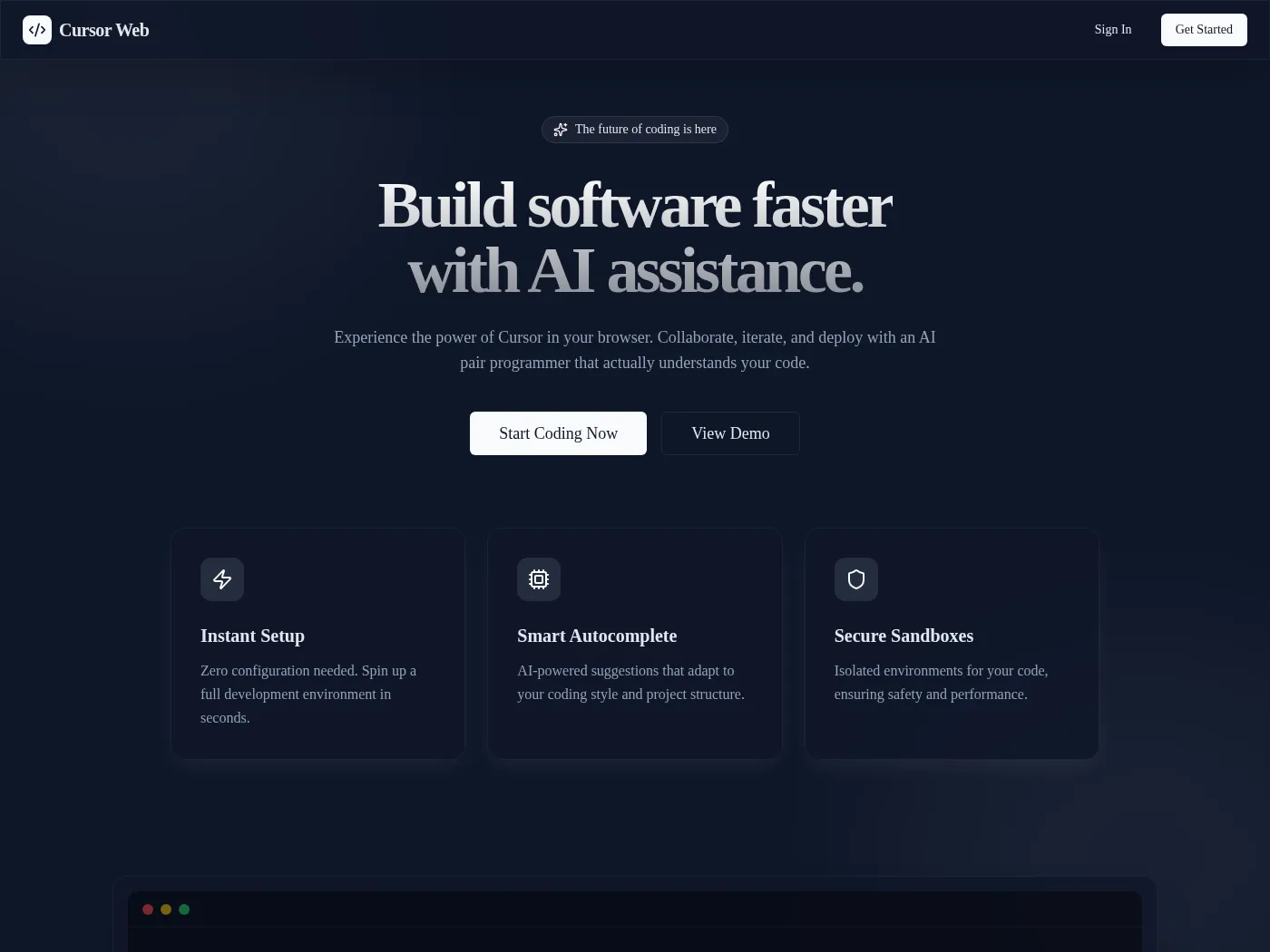 Cursor Clone Webapp