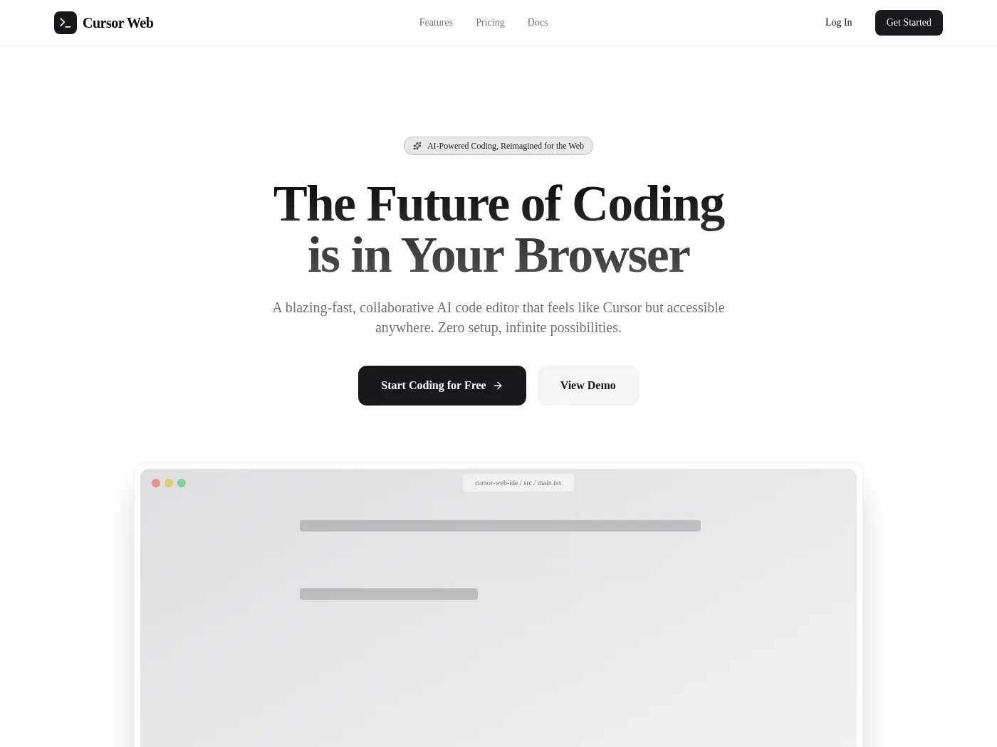 Cursor Web IDE