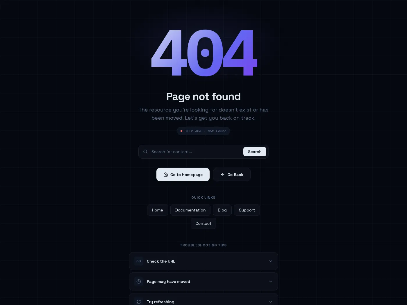 Custom 404 Error Page