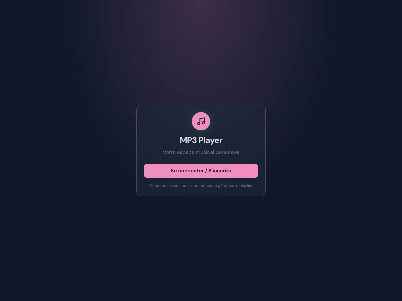 Custom MP3 Player Page