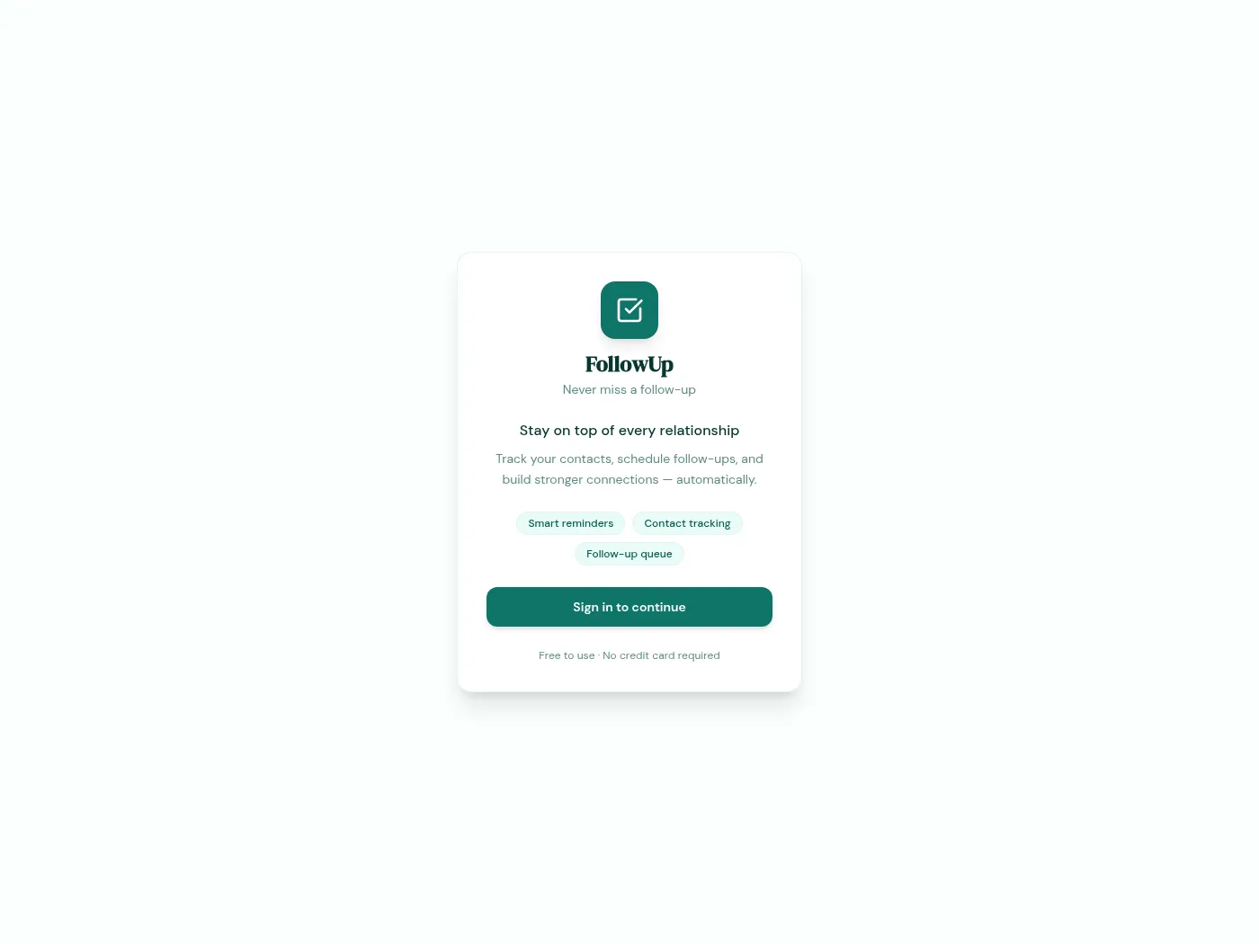 FollowUp Contact Manager