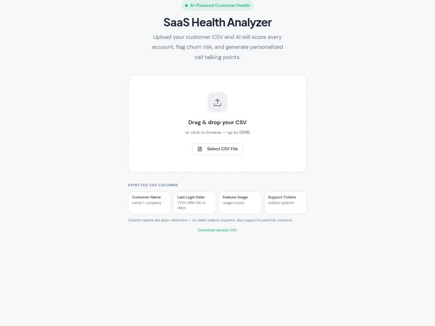 SaaS Health Analyzer