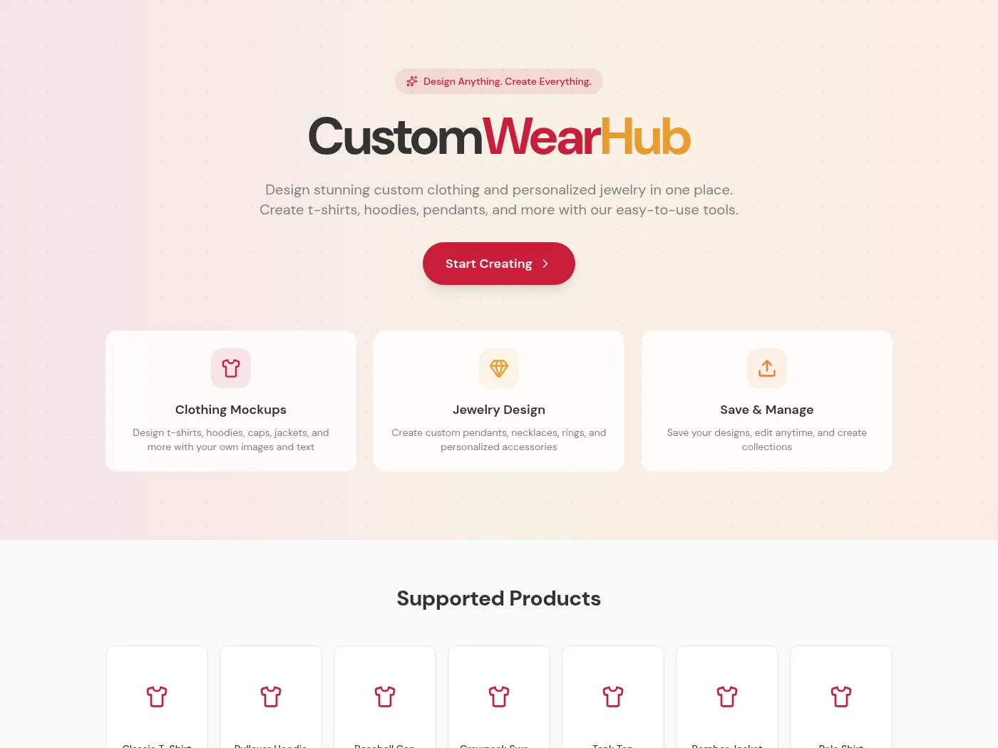 CustomWear Creator Hub