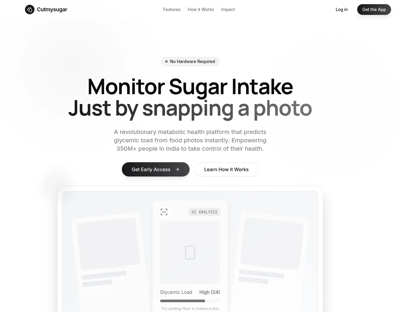 Cutmysugar Landing Page