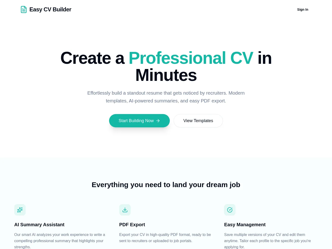 Easy CV Builder