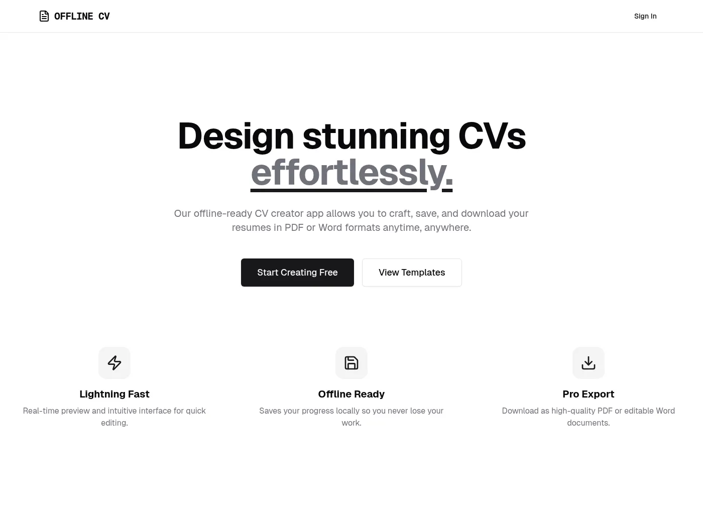 Offline CV Creator