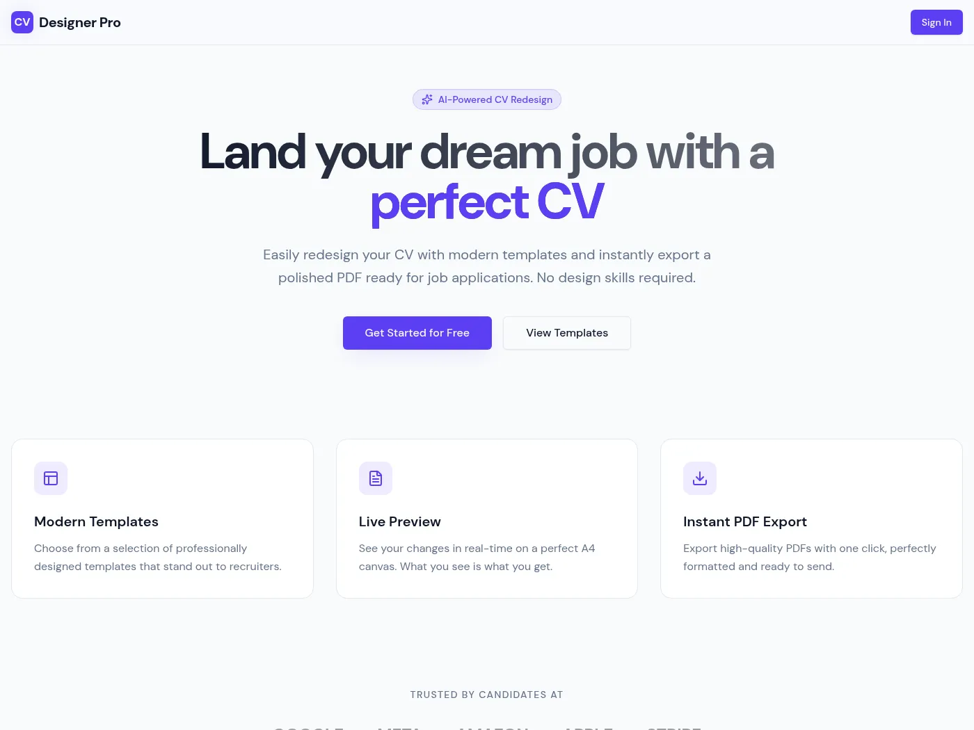 CV Designer Pro