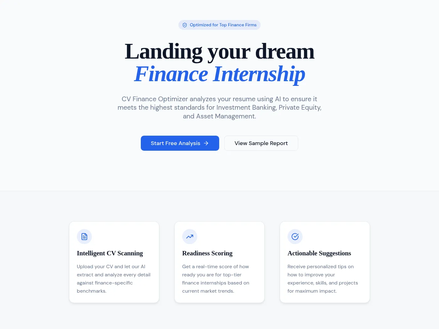 CV Finance Optimizer