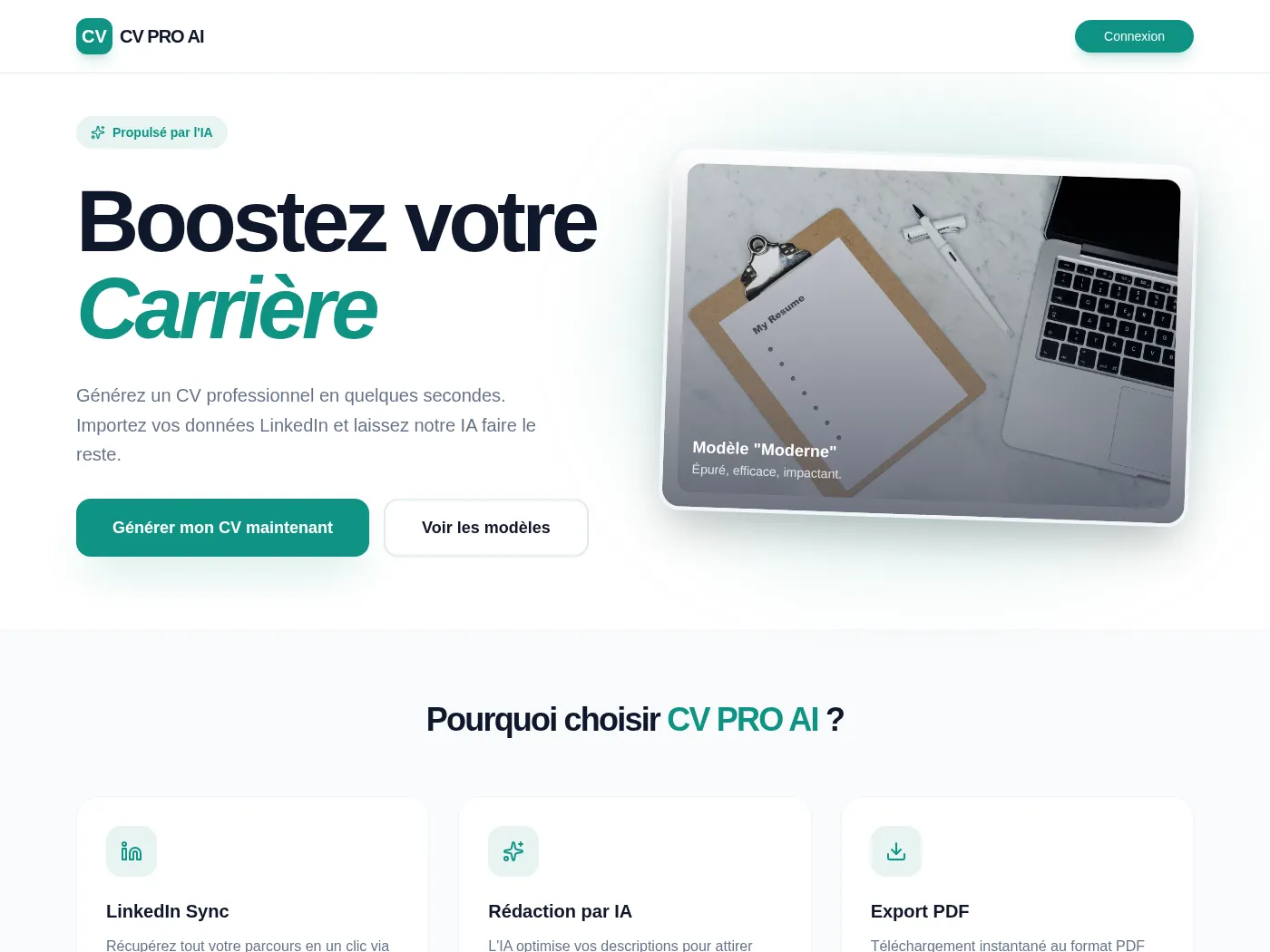 CV Pro Générateur AI
