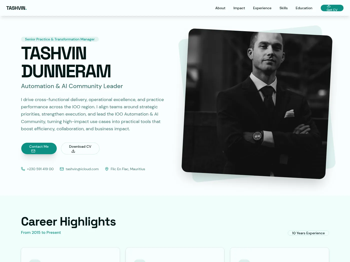 CV Showcase Website