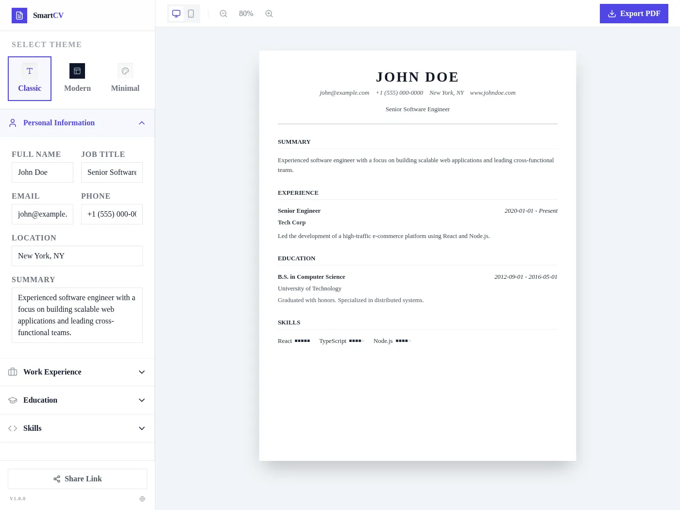 Smart CV Generator