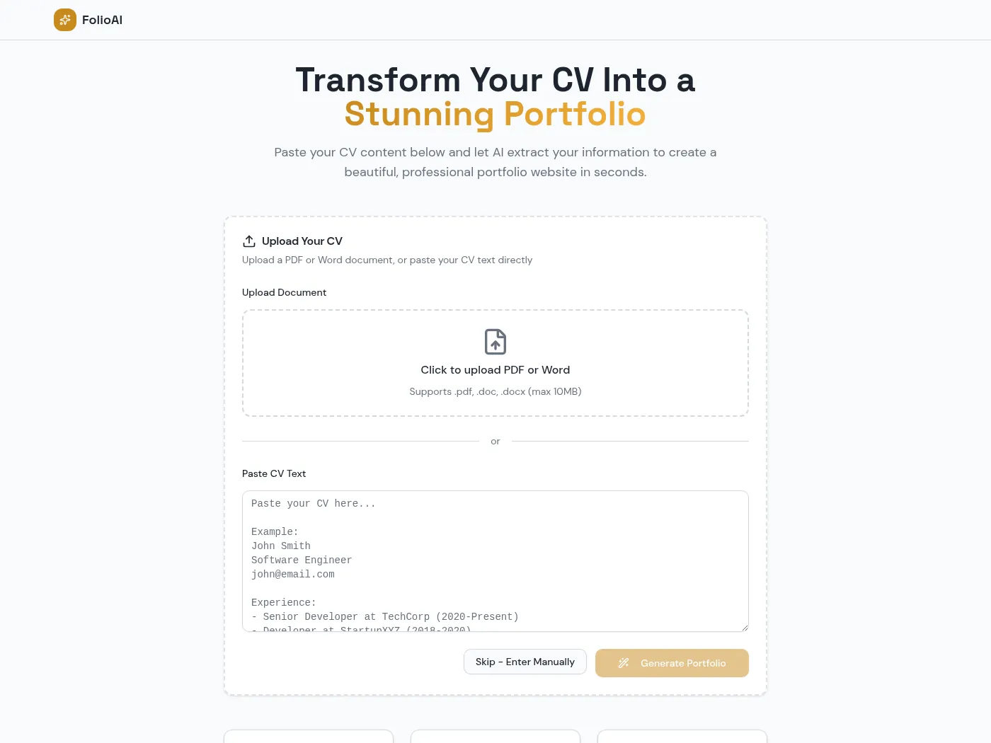 CV to Portfolio Maker