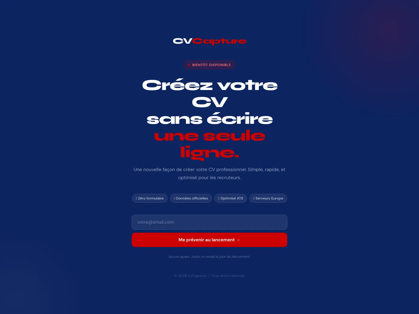CVCapture SaaS Website
