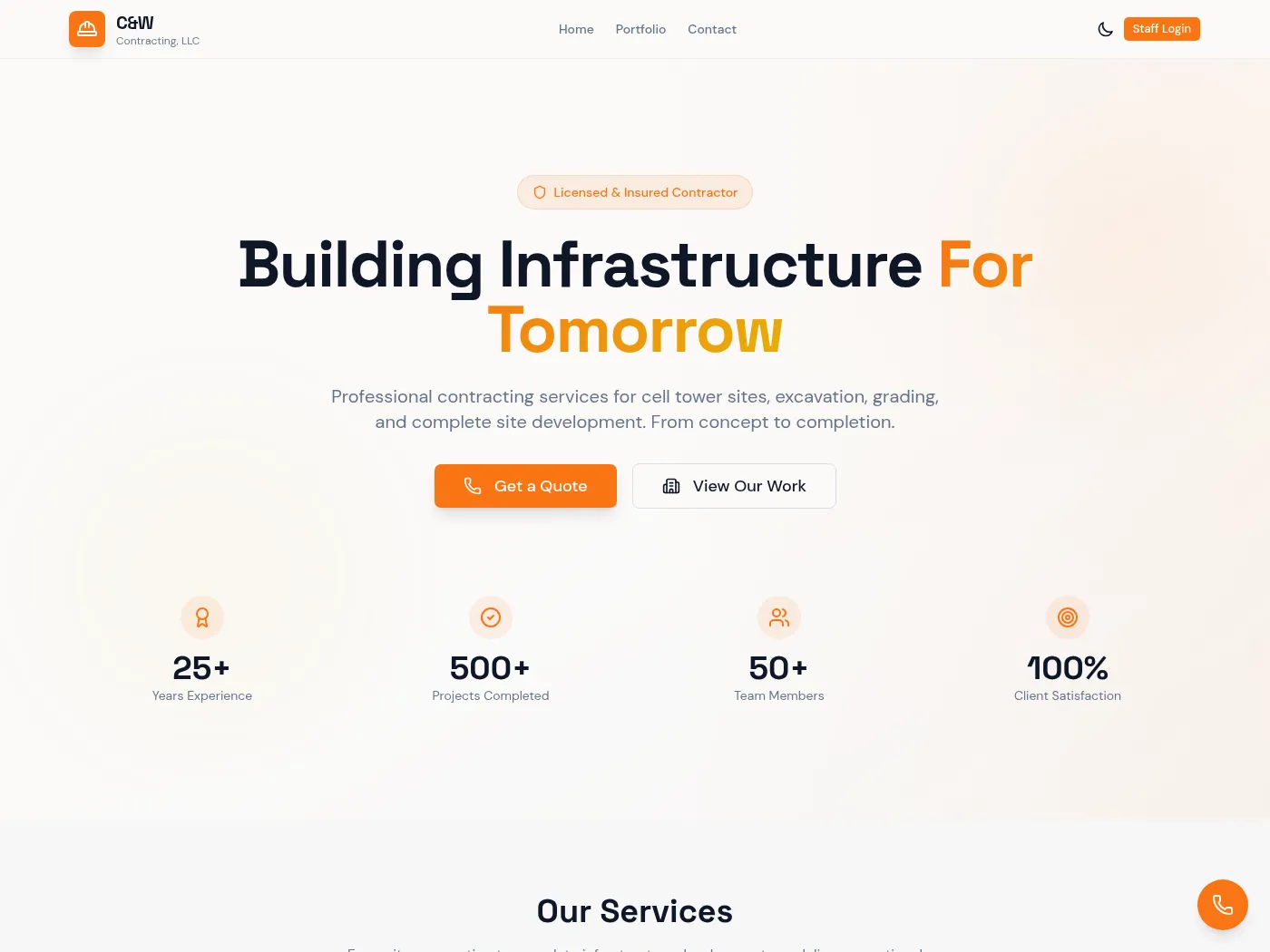 C&W Contracting Website