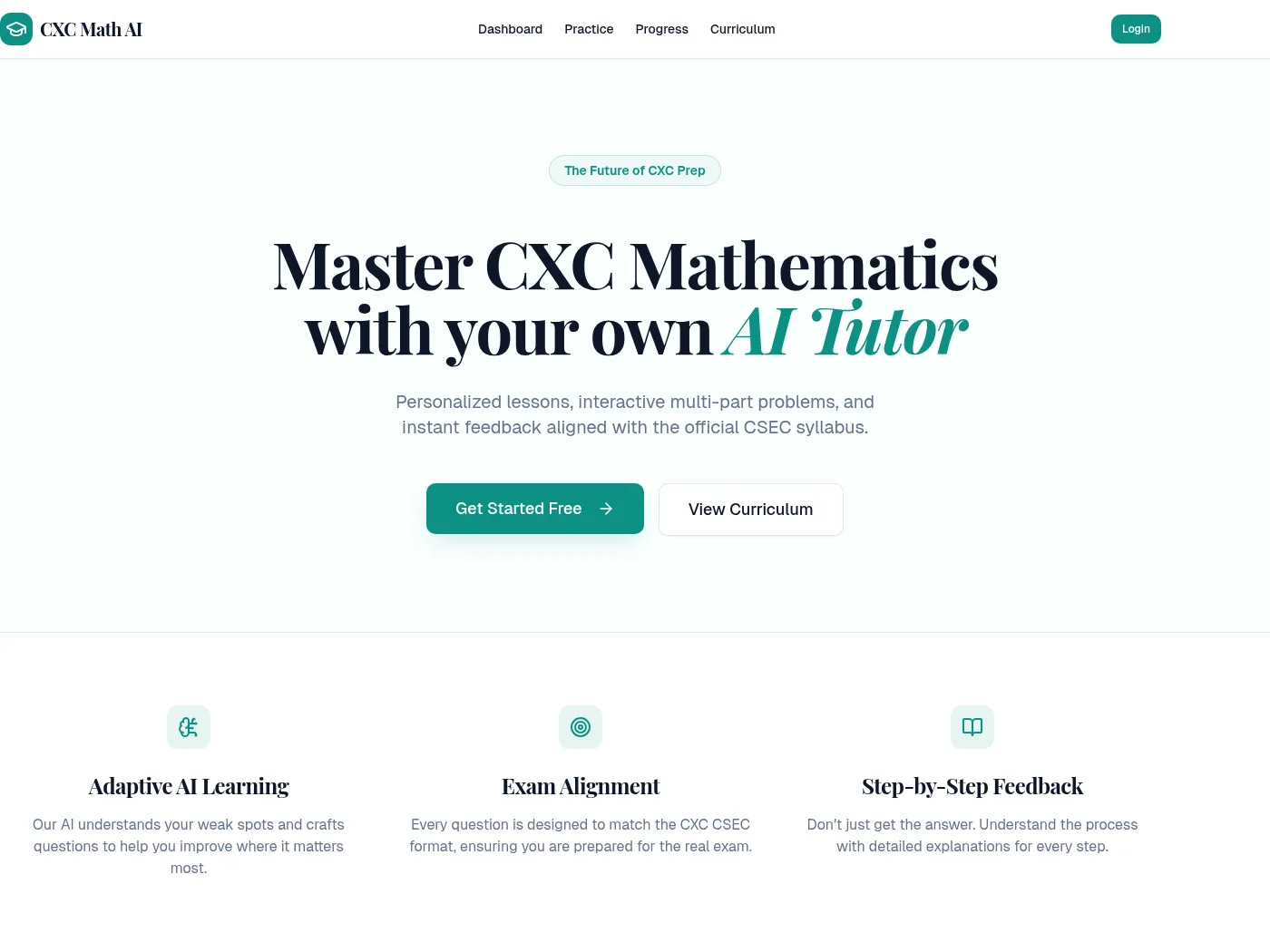 CXC Math AI Tutor