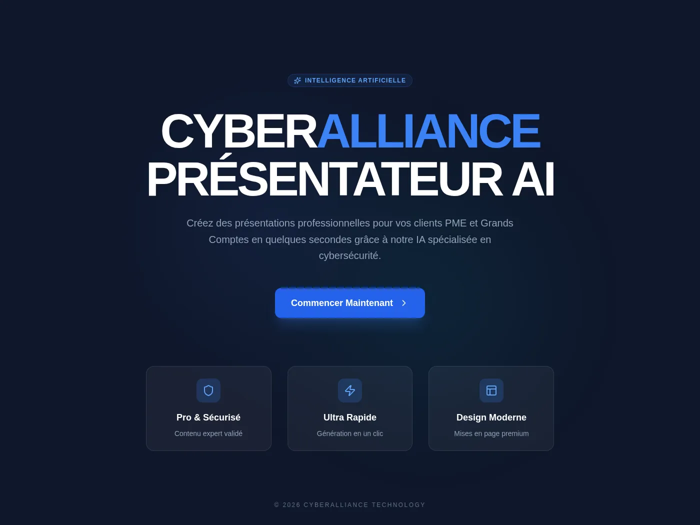 CyberAlliance Présentation PME/Grands Comptes