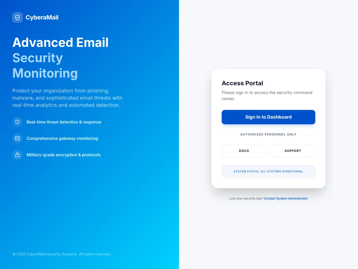 CyberaMail Dashboard