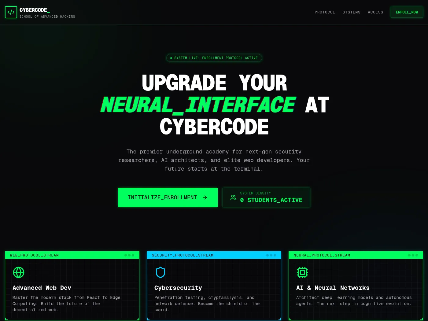CyberCode School Enroll