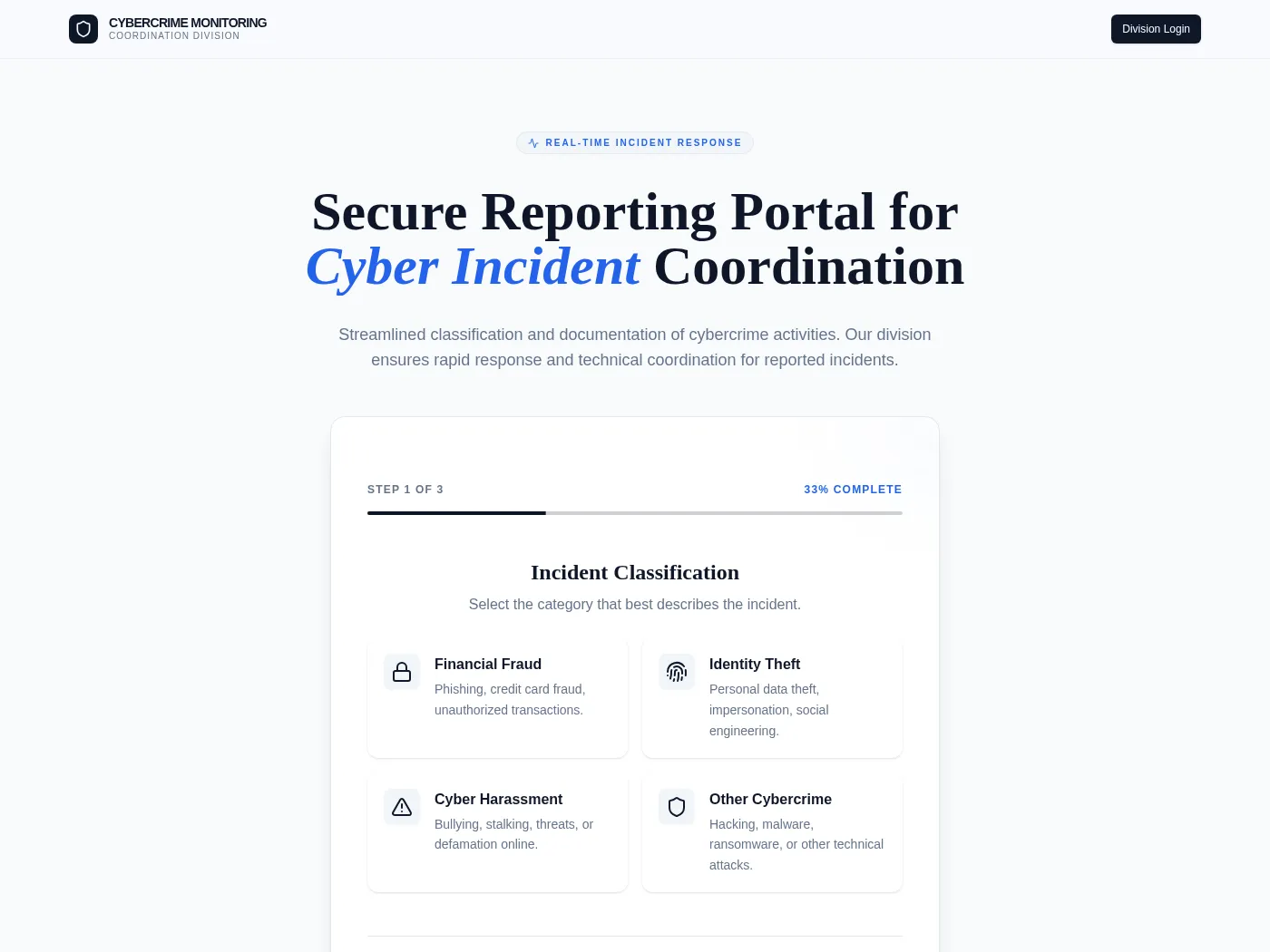 Cybercrime Funnel Page