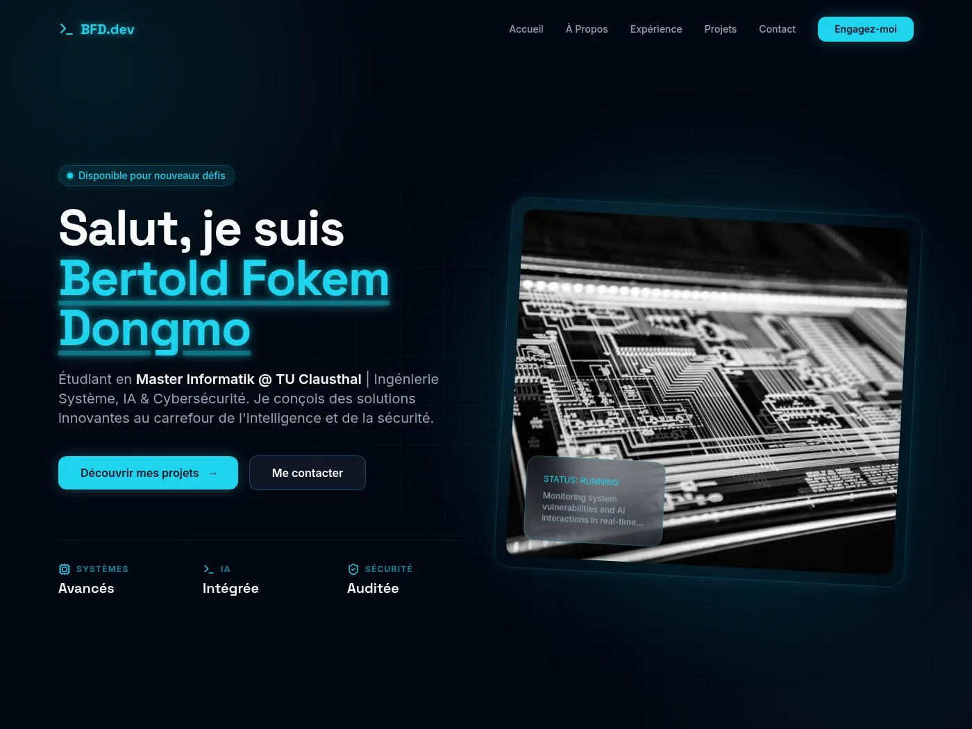 CyberDev One-Page Portfolio