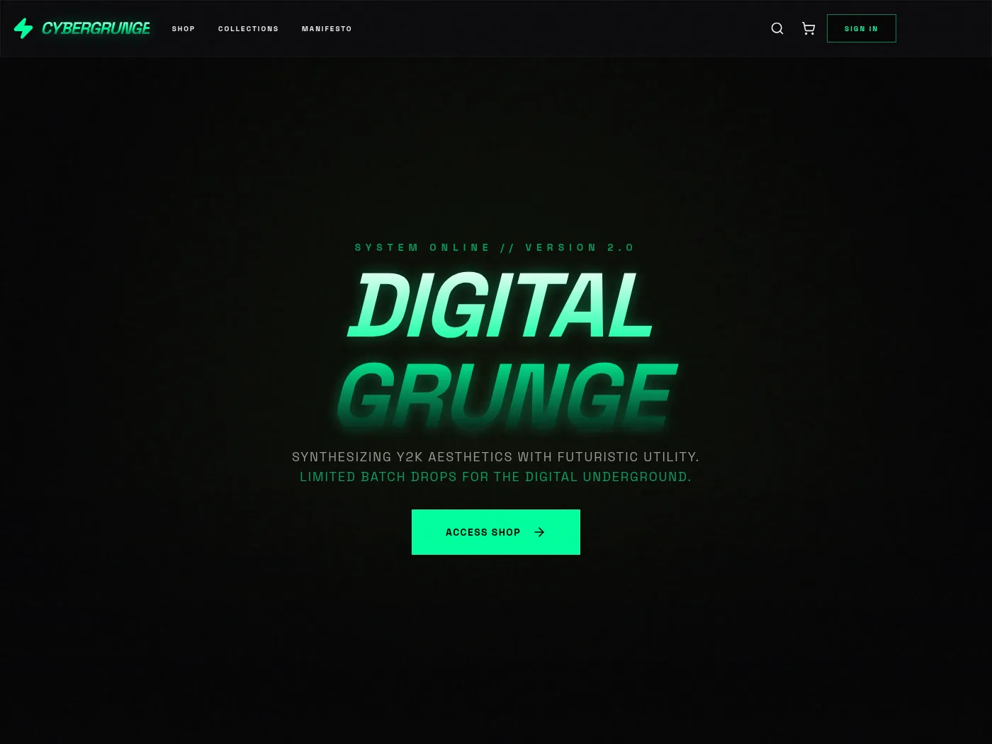 CyberGrunge Streetwear Shop