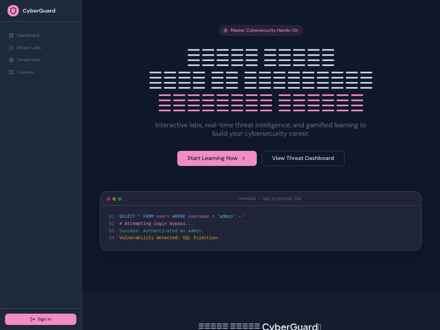 CyberGuard Lab Web App