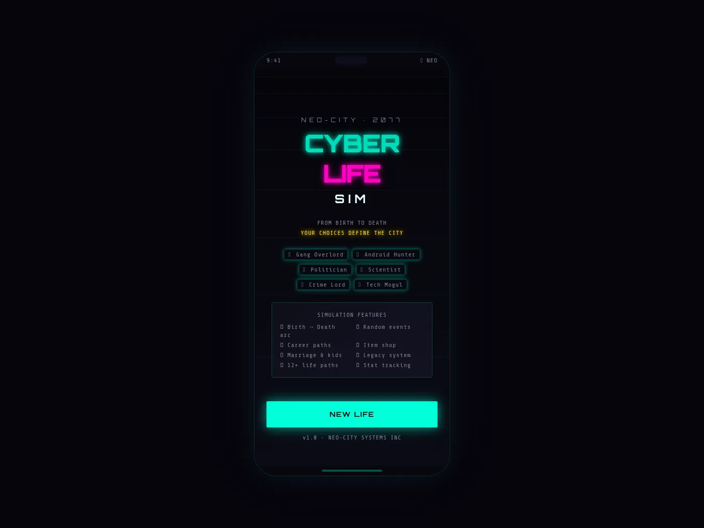 CyberLife Sim