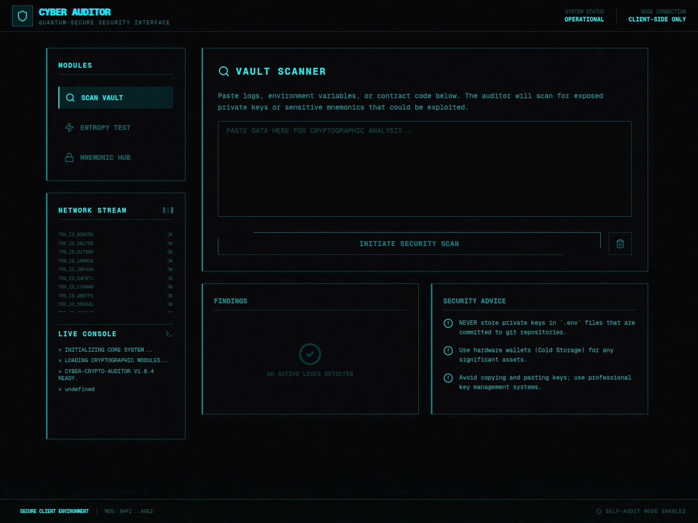 Cyberpunk Crypto Auditor