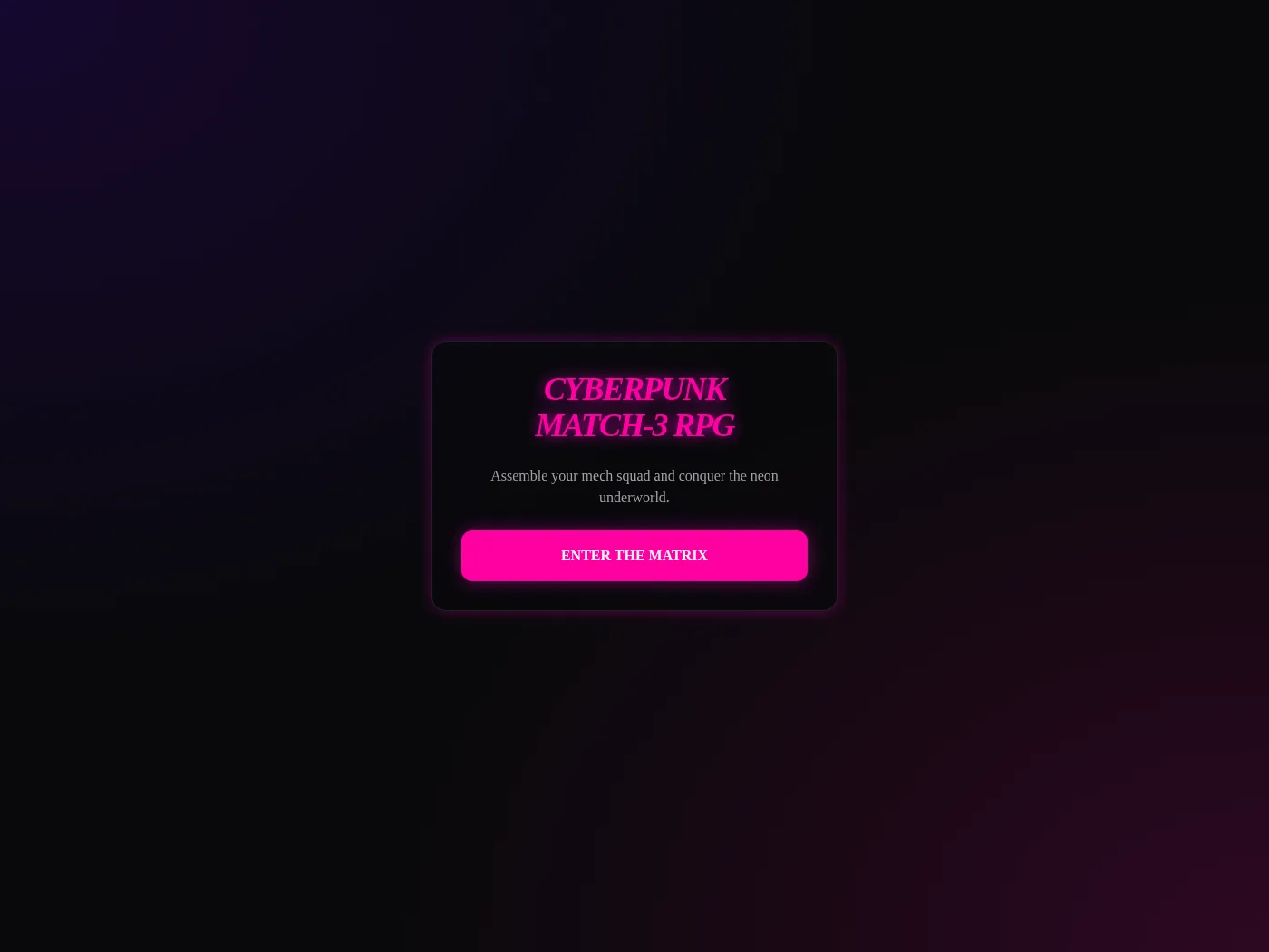 Cyberpunk Match3 RPG