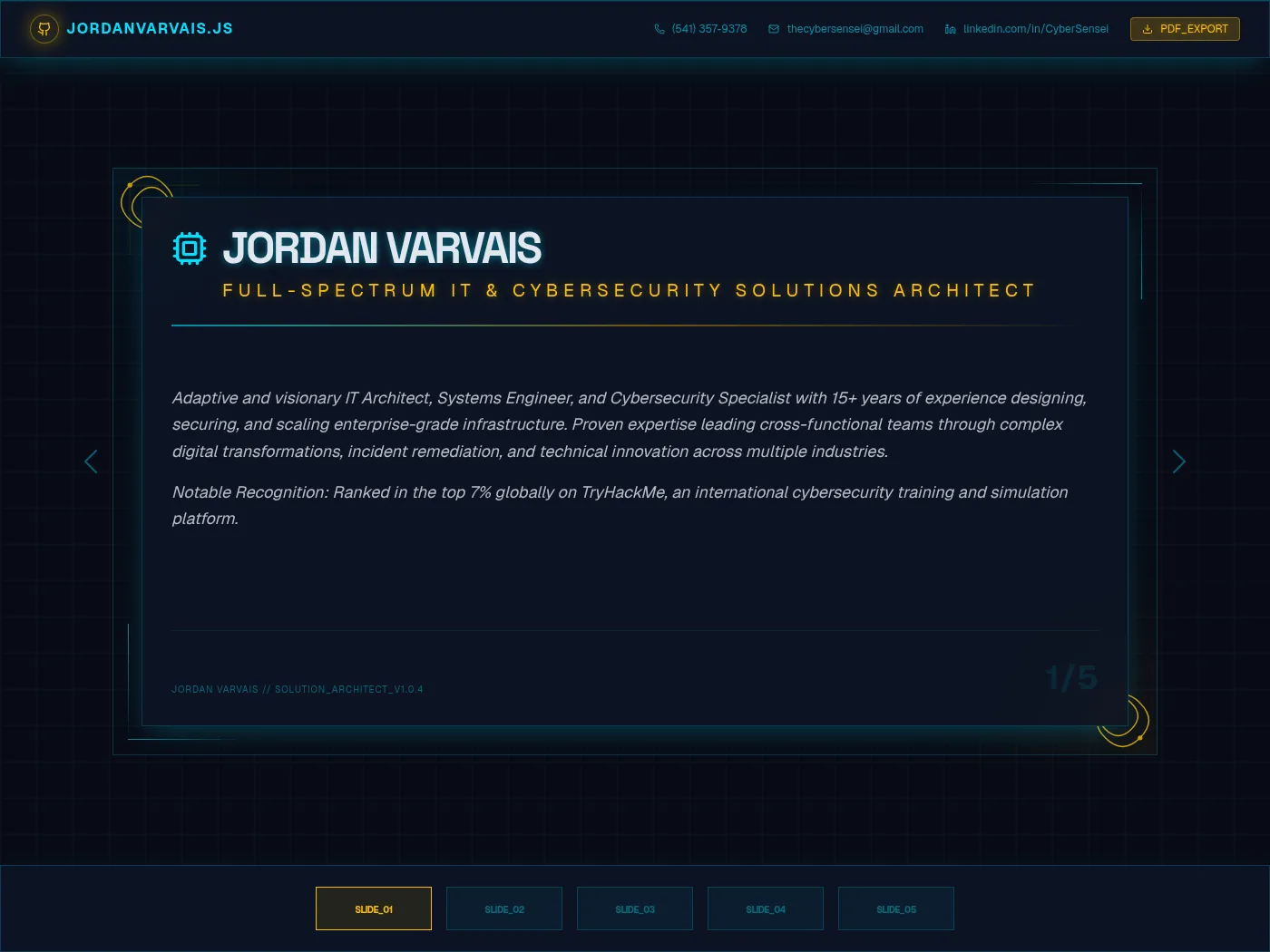 Cyberpunk Resume Slideshow