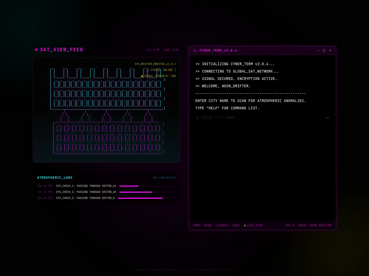 Cyberpunk Weather Terminal