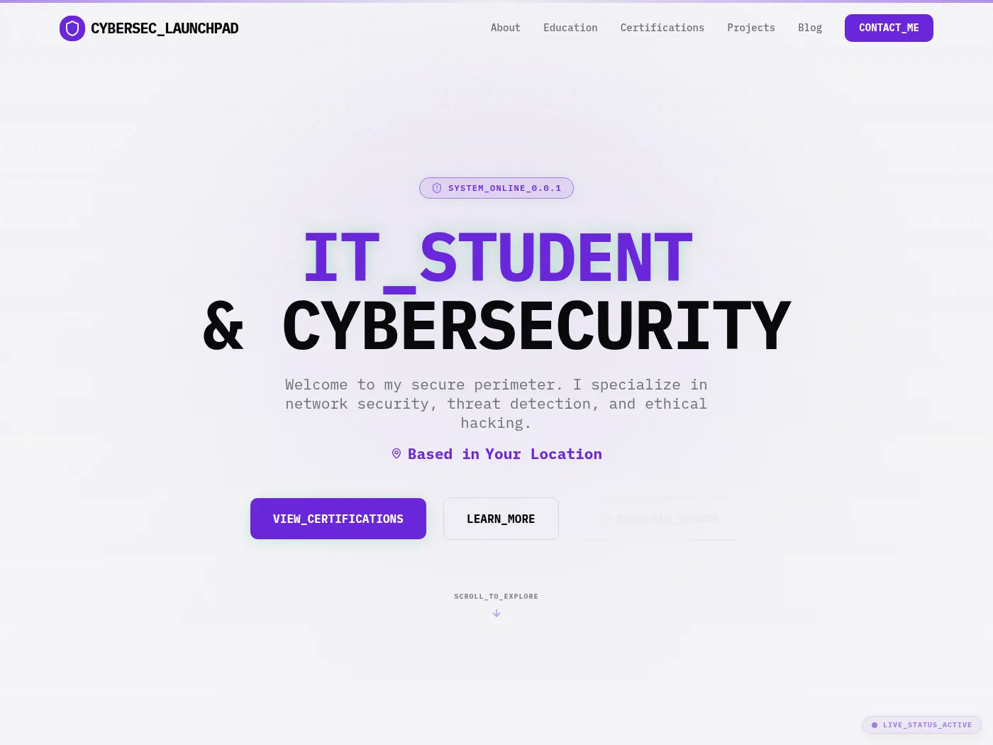 CyberSec Portfolio Launchpad