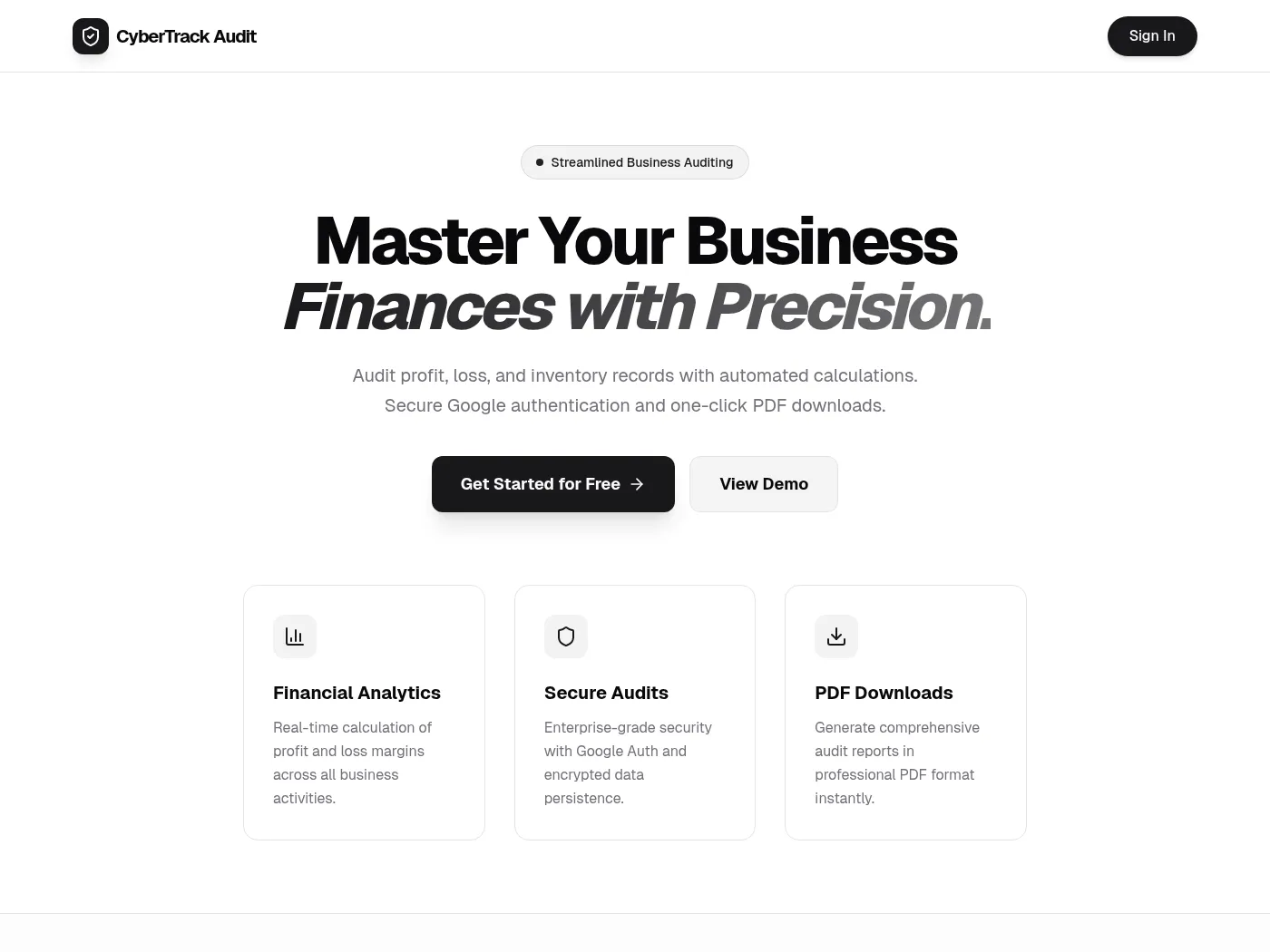 CyberTrack Audit