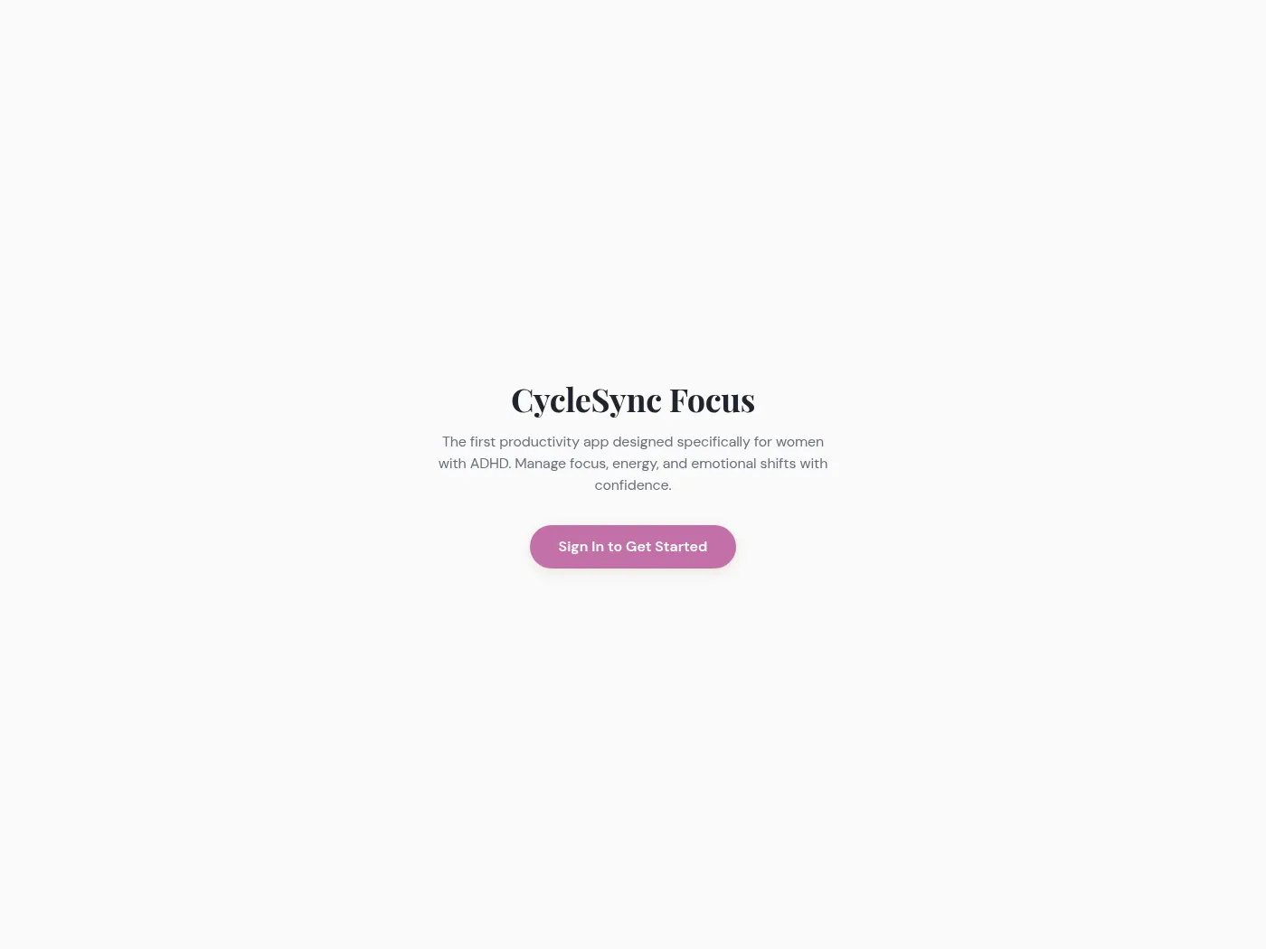 CycleSync Focus App