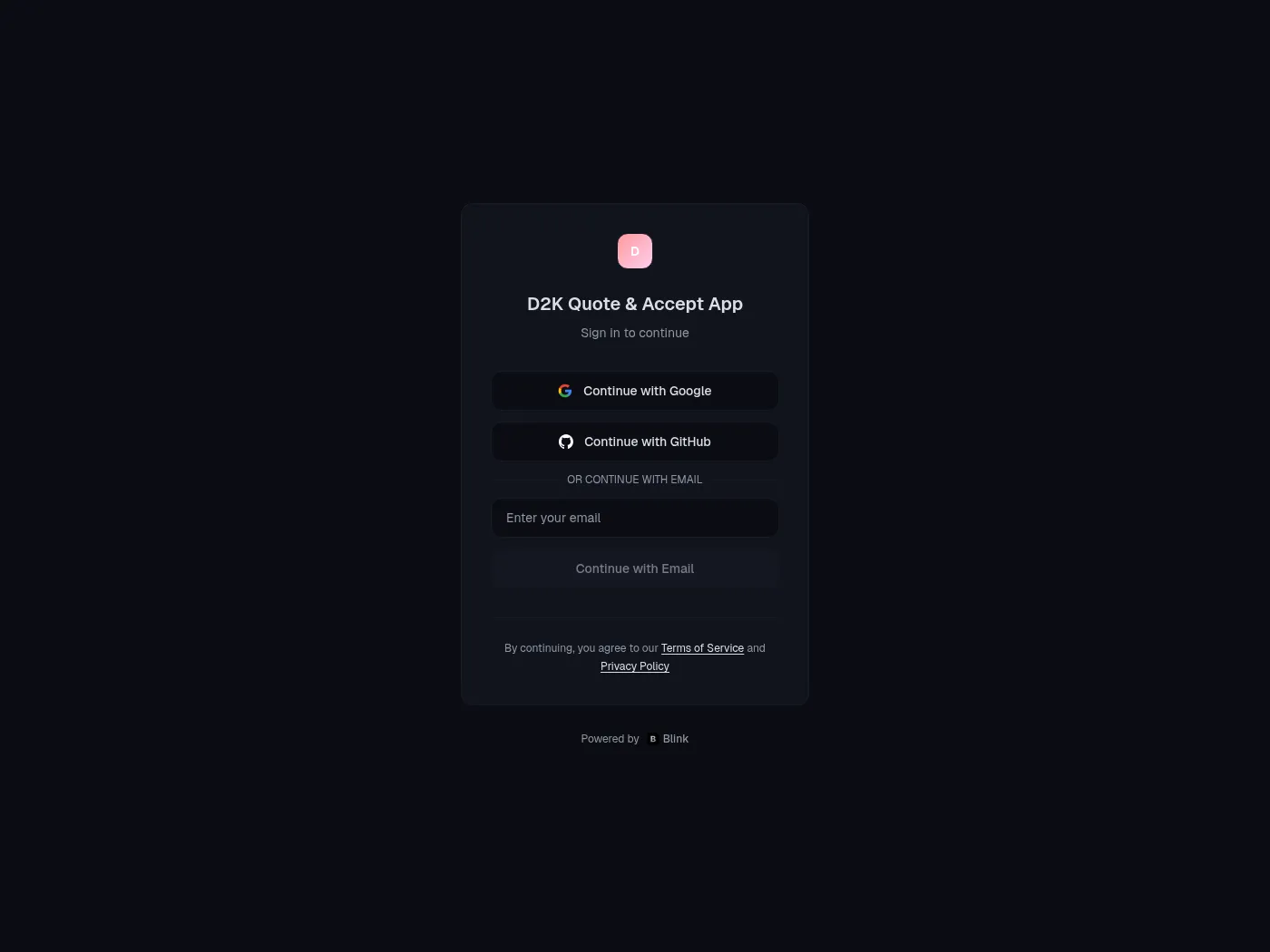 D2K Quote & Accept App